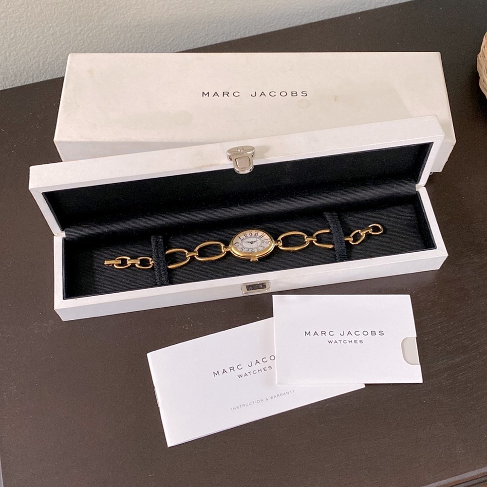 Marc Jacobs Swiss Analog Gold Watch Oval Link Bracele… - Gem